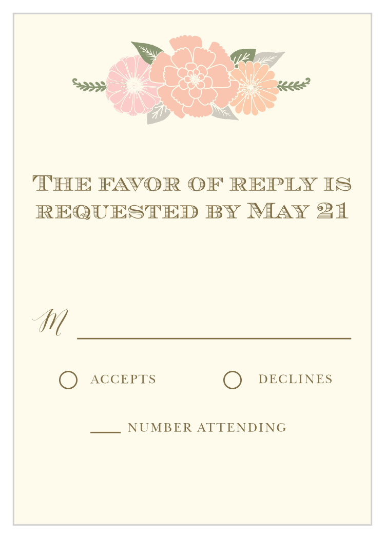 Blossoming Antlers Response Cards by Basic Invite