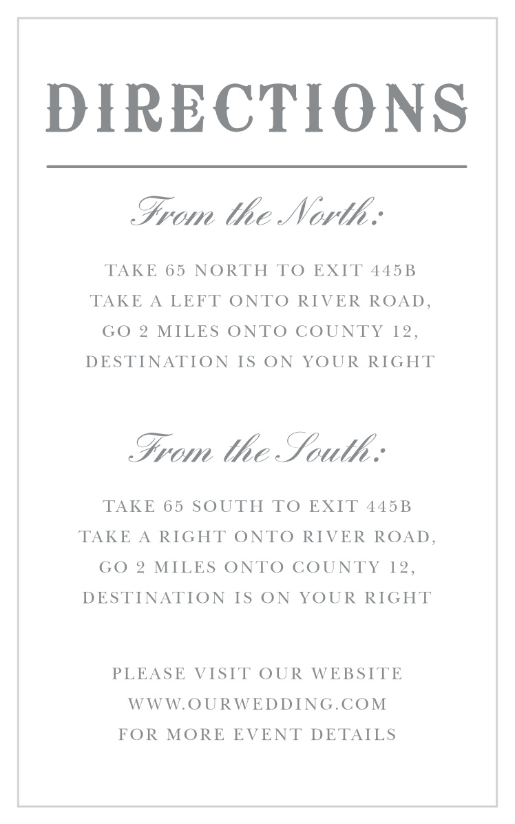 Country Bash Direction Cards by Basic Invite