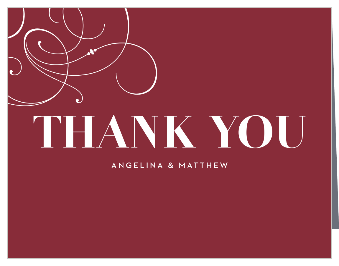 Bold Swash Wedding Thank You Cards by Basic Invite