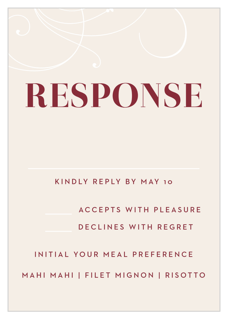 Bold Swash Response Cards by Basic Invite