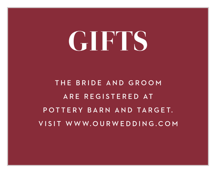 Bold Swash Registry Cards by Basic Invite