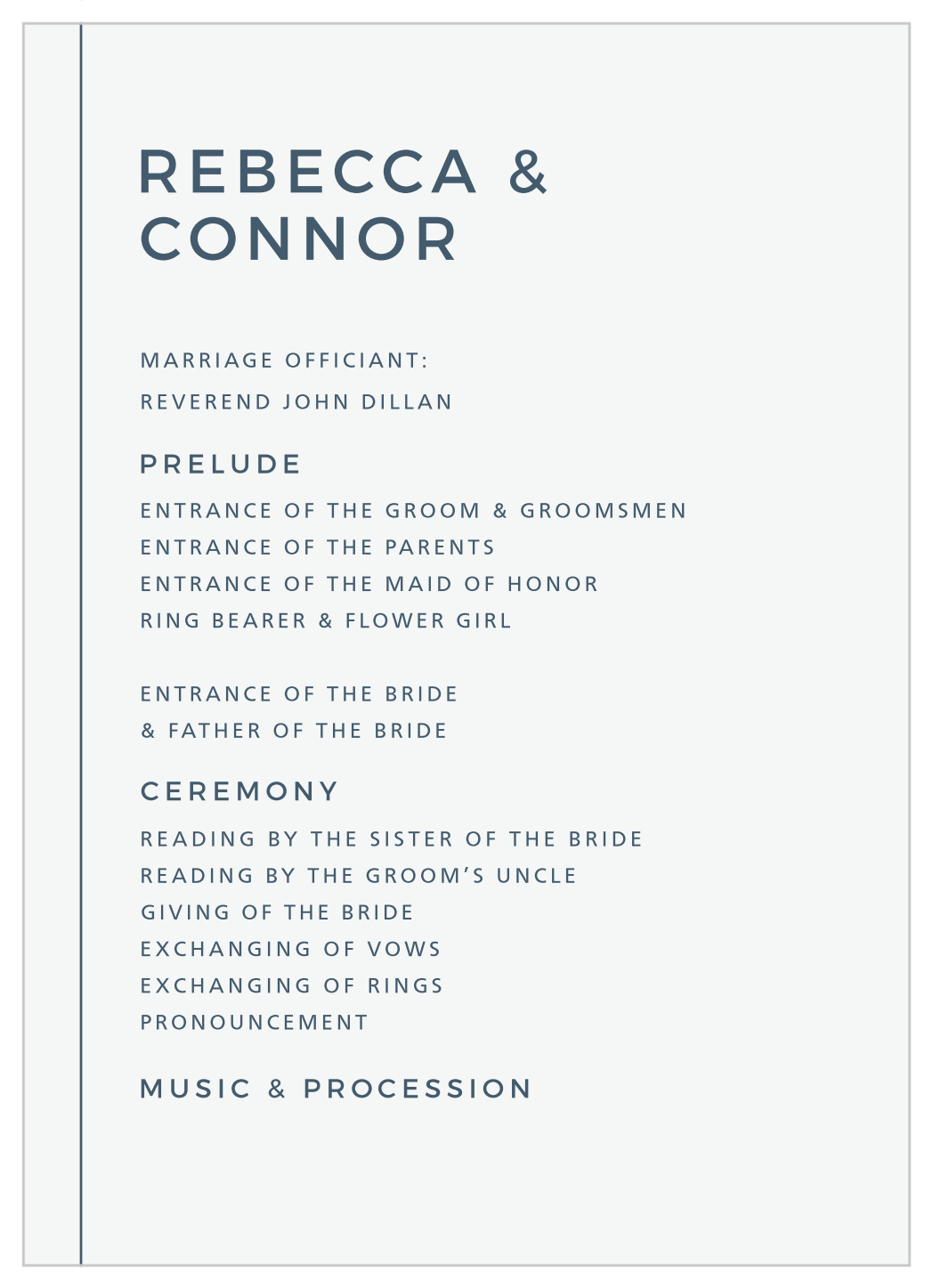 Modern Stack Wedding Programs by Basic Invite