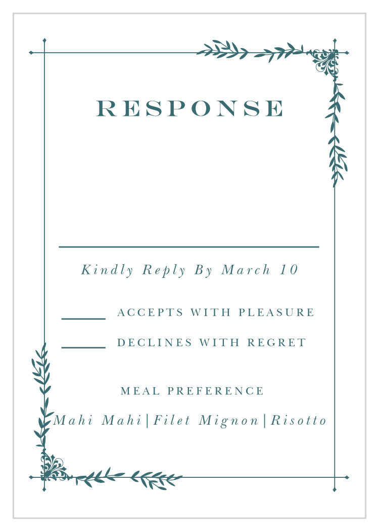 Garden Frame Response Cards by Basic Invite