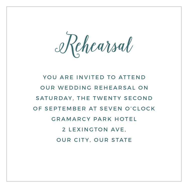 Rustic Foliage Rehearsal Cards by Basic Invite