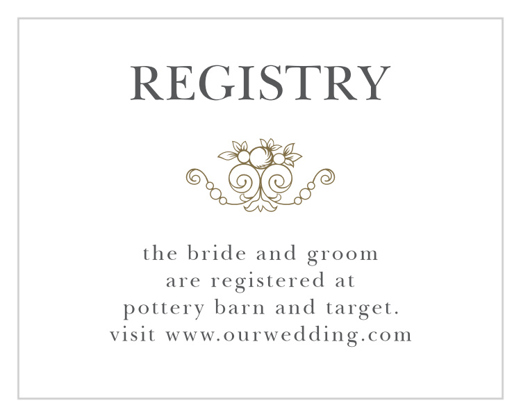 Classic Damask Registry Cards by Basic Invite