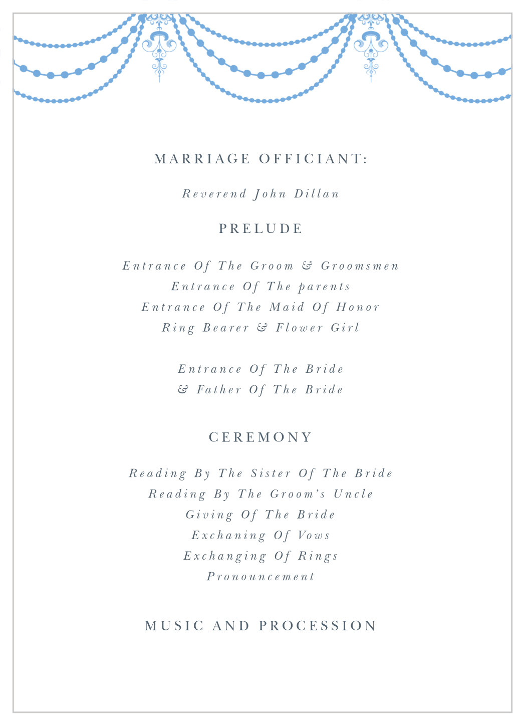 Elegant Chandelier Wedding Programs by Basic Invite