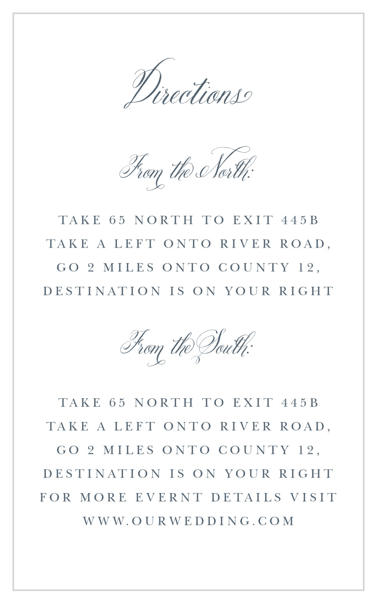 Elegant Chandelier Direction Cards by Basic Invite