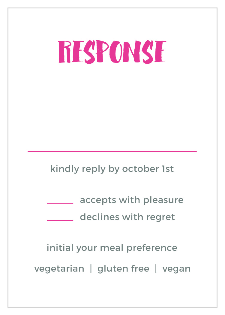 Vivid Type Response Cards by Basic Invite