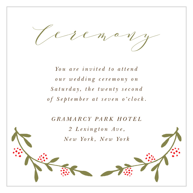 Lavish Berries Ceremony Cards by Basic Invite