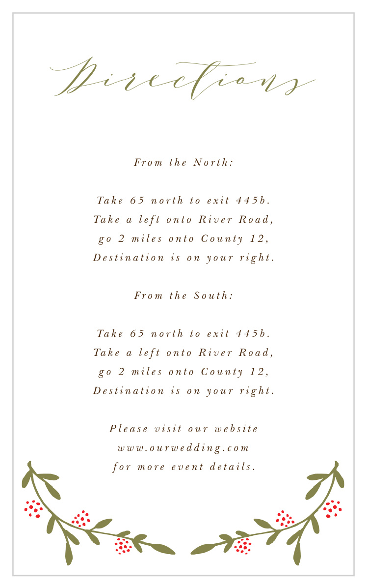 Lavish Berries Direction Cards by Basic Invite