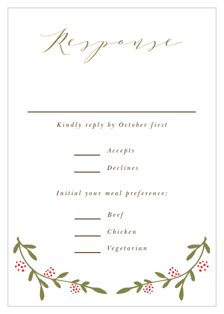 Lavish Berries Response Cards by Basic Invite
