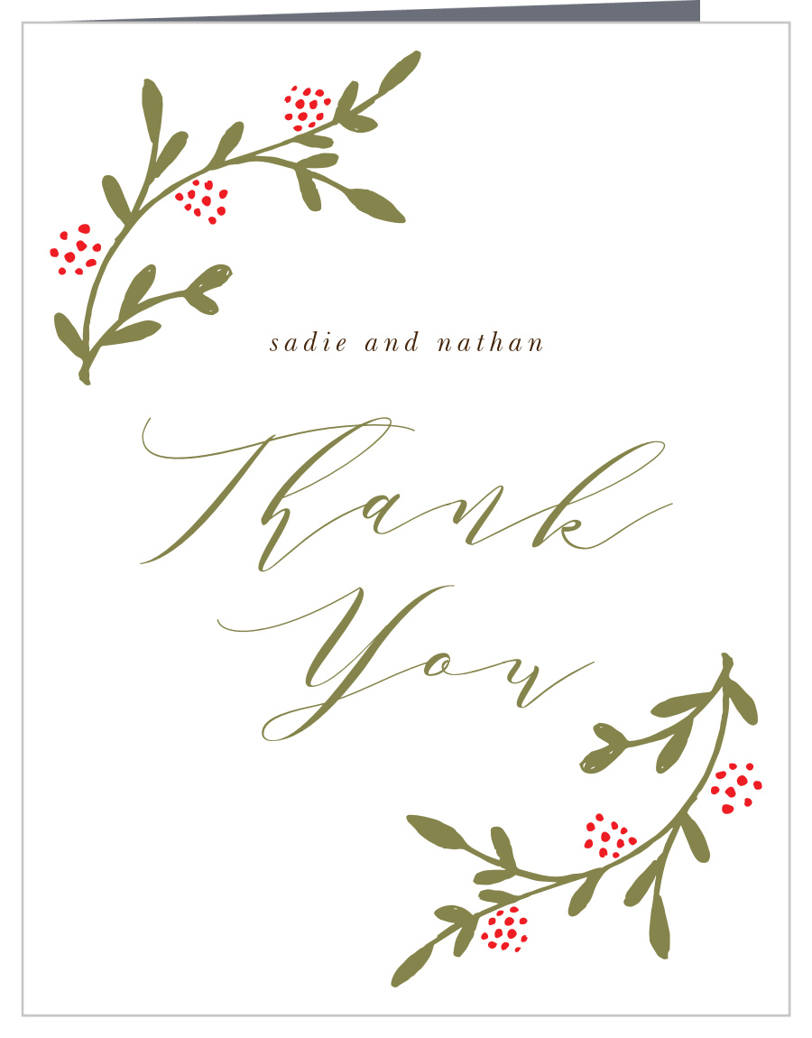 Lavish Berries Wedding Thank You Cards by Basic Invite