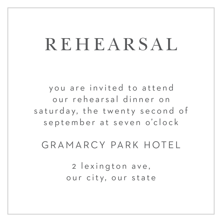 Simplicity Swirls Rehearsal Cards by Basic Invite
