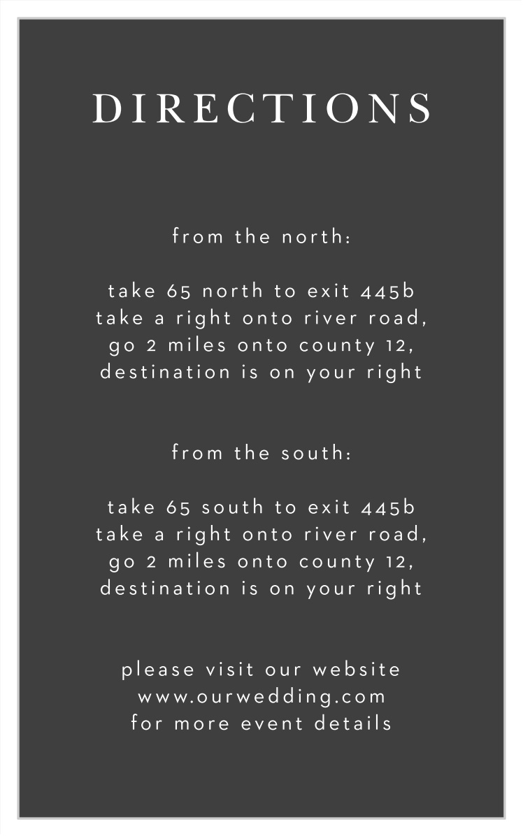 Simplicity Swirls Direction Cards by Basic Invite