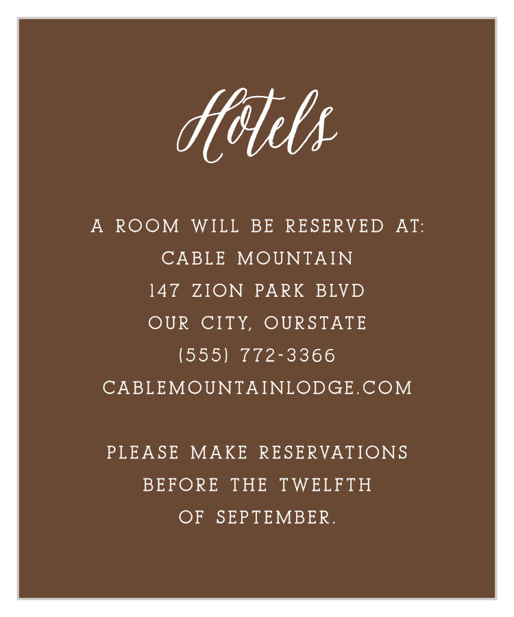 Lantern Lights Accommodation Cards by Basic Invite