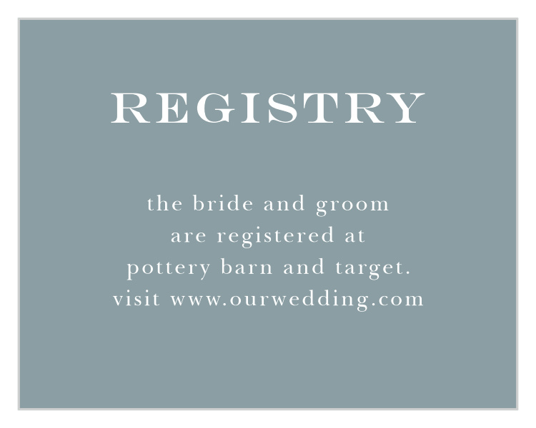Ornate Calligraphy Registry Cards by Basic Invite