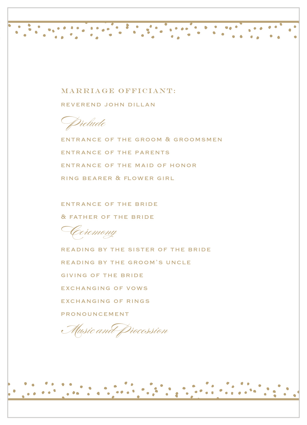 Antique Glamour Wedding Programs by Basic Invite