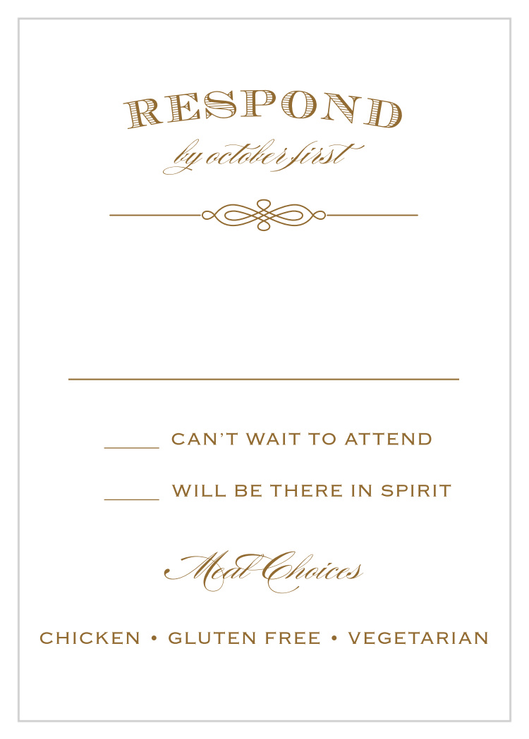 Antique Frame Response Cards by Basic Invite