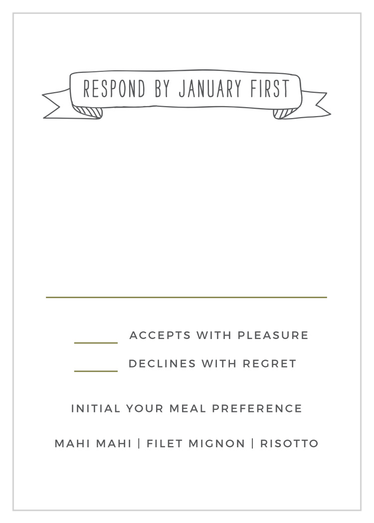 Chalkboard Inscription Response Cards by Basic Invite