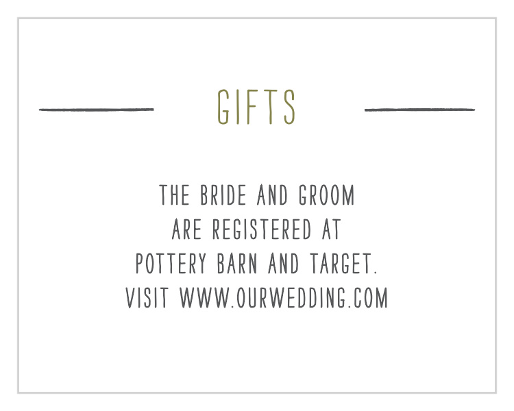Chalkboard Inscription Registry Cards by Basic Invite