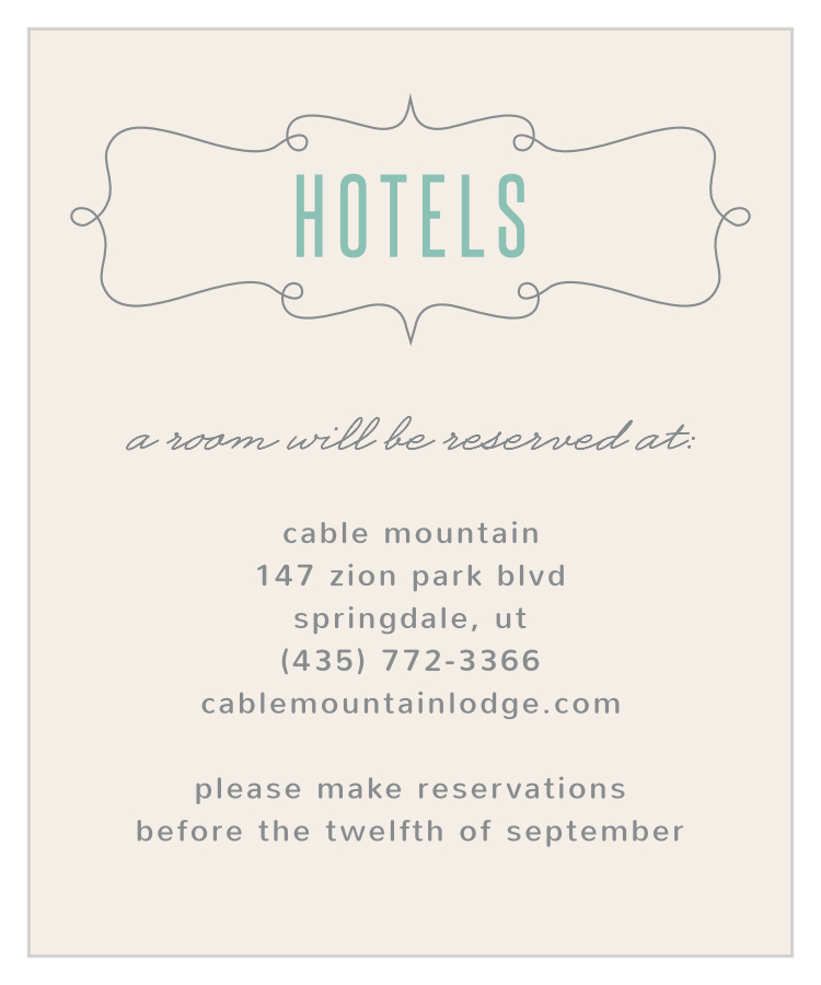 Perfect Skies Accommodation Cards by Basic Invite