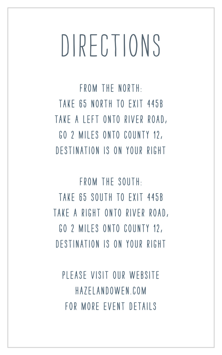 Love Struck Direction Cards by Basic Invite