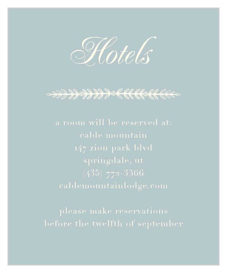 Simple Cursive Accommodation Cards by Basic Invite