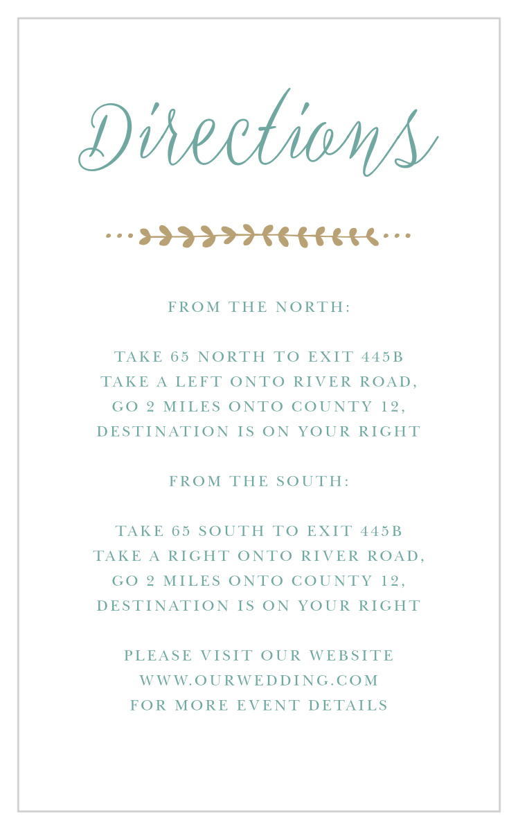 Swell Fronds Direction Cards by Basic Invite