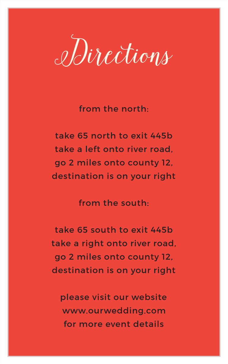 Beach Sunglasses Direction Cards by Basic Invite