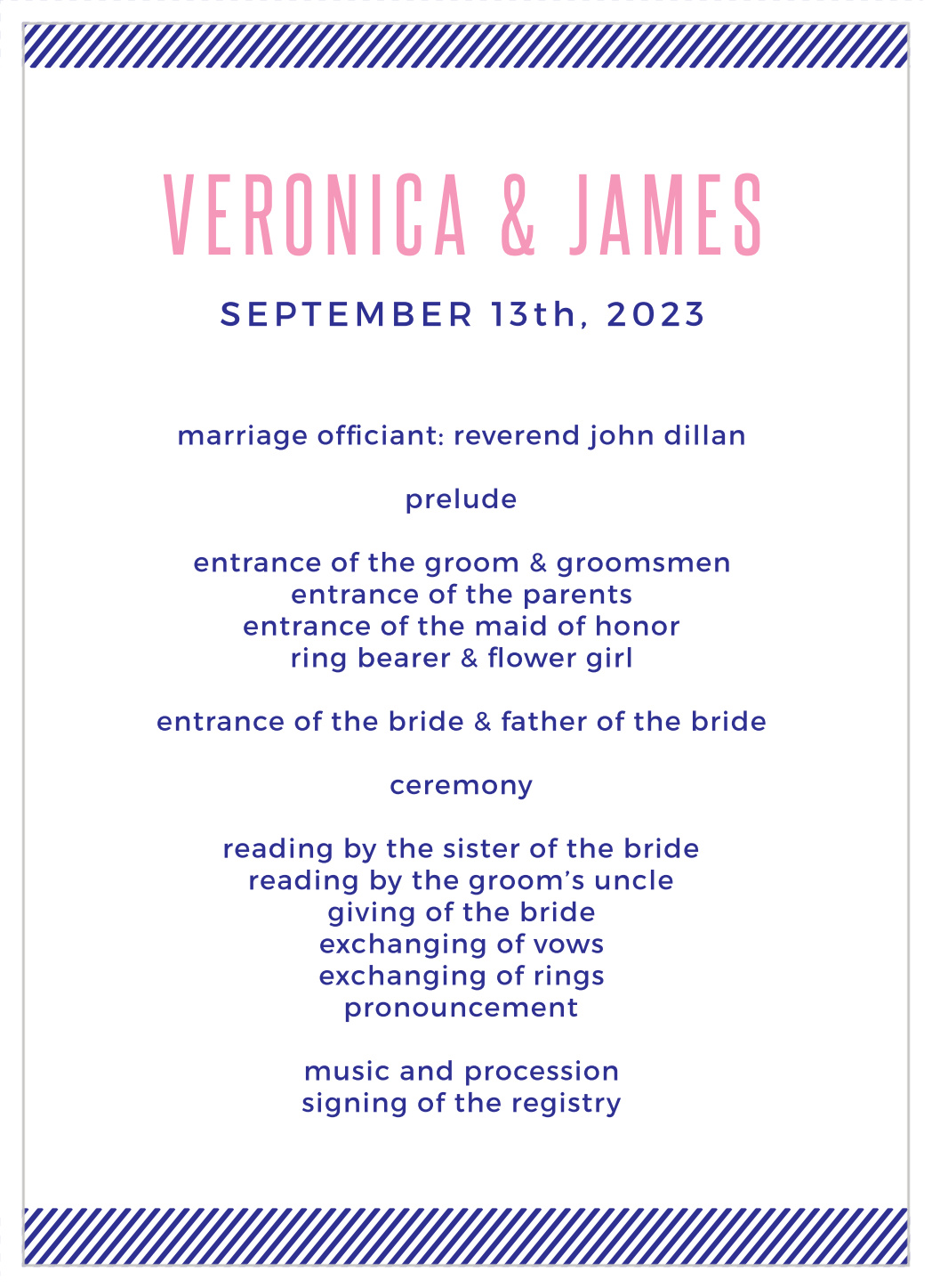 Masterly Charm Wedding Programs by Basic Invite