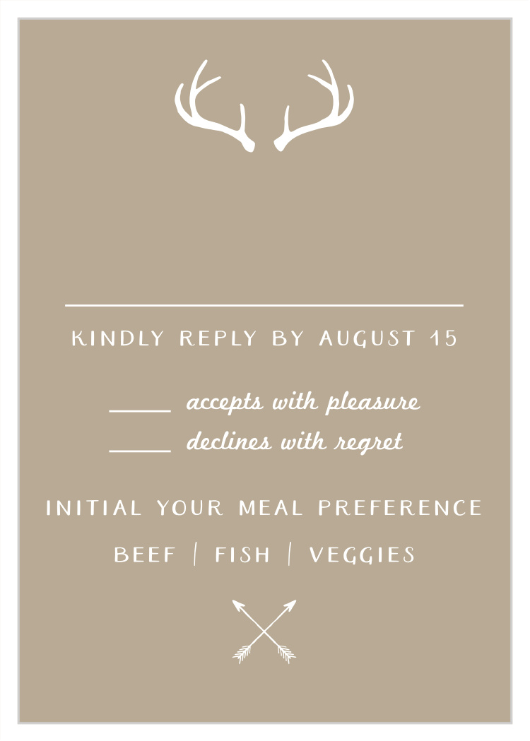 Rustic Antlers Response Cards by Basic Invite
