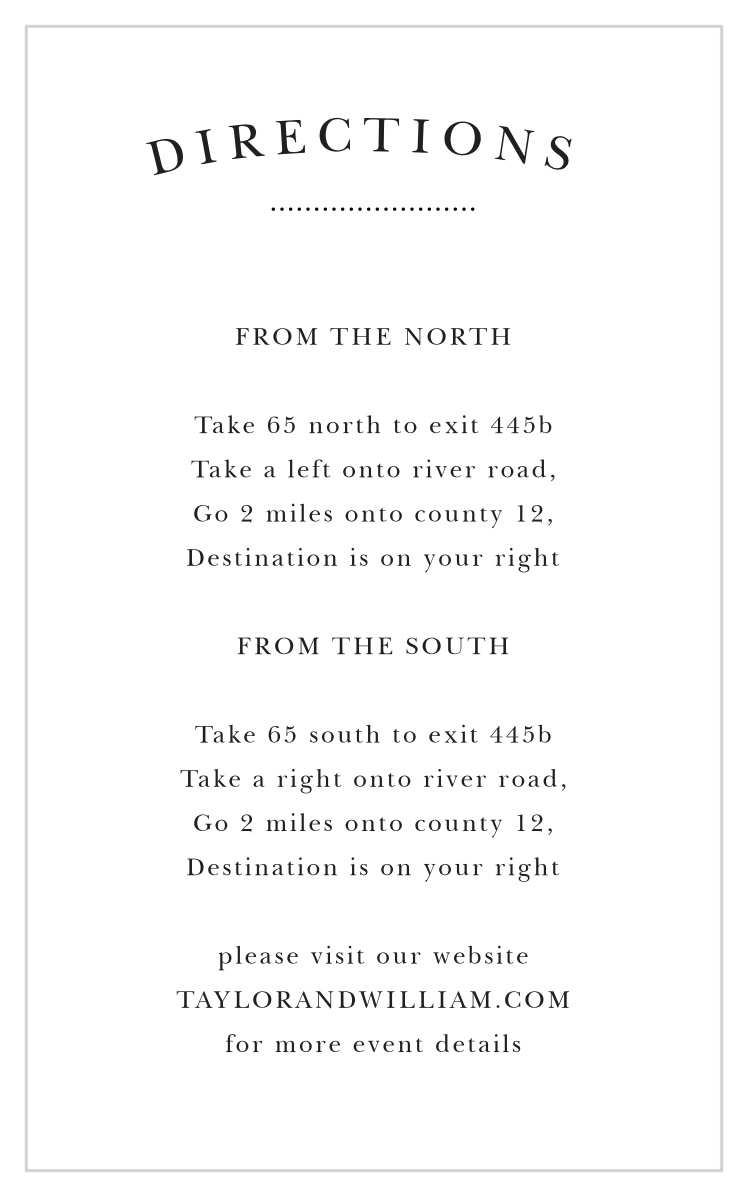 Chic Vintage Direction Cards by Basic Invite