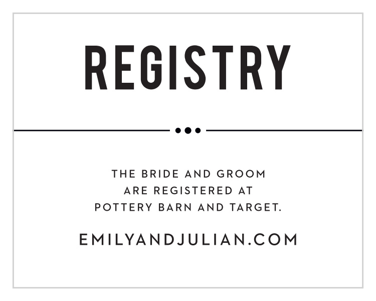 Eternal Playbill Registry Cards by Basic Invite