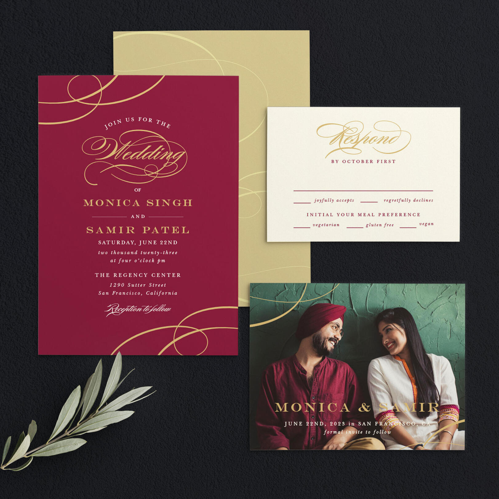 Simple Scroll Wedding Invitations by Basic Invite