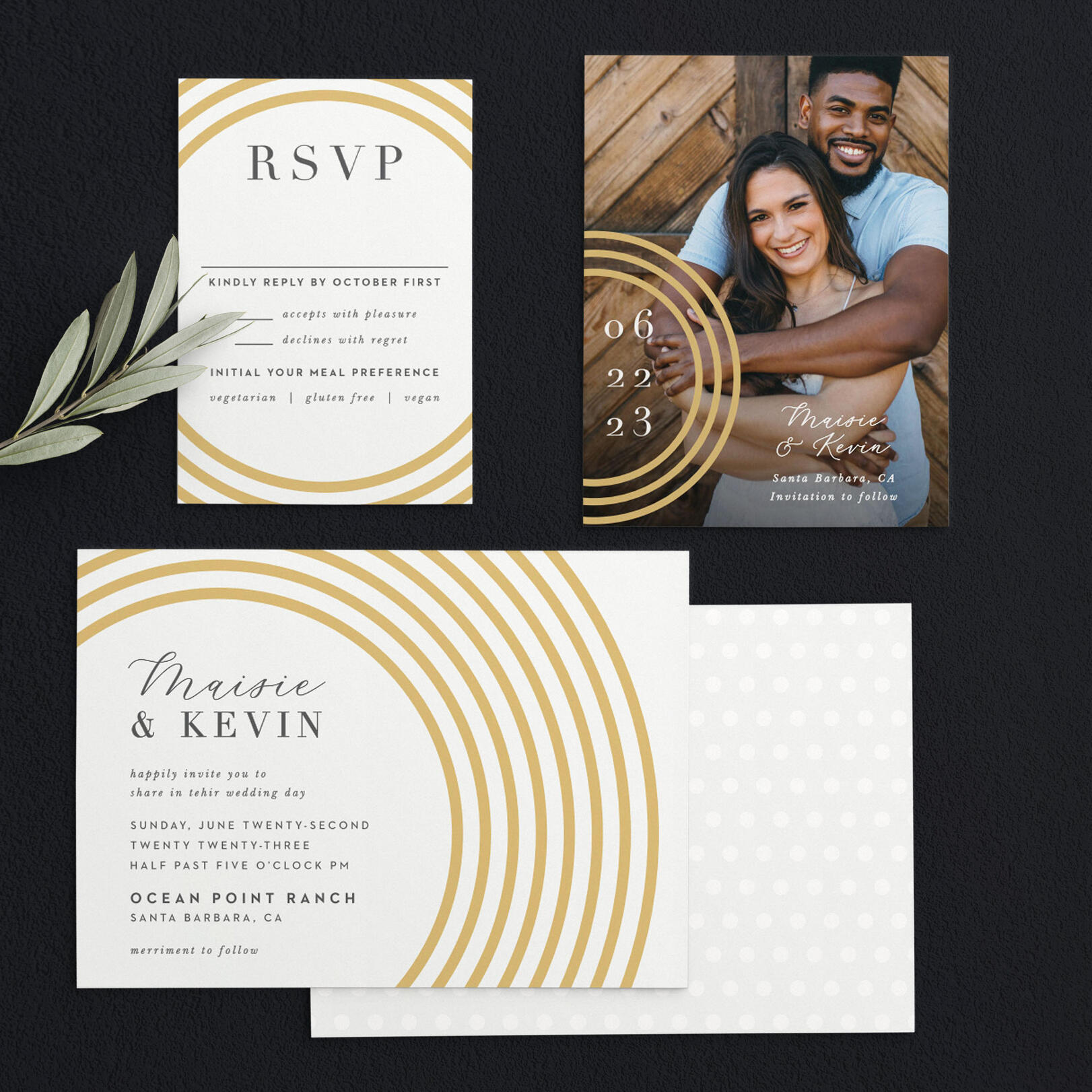 Modern Circles Wedding Invitations by Basic Invite