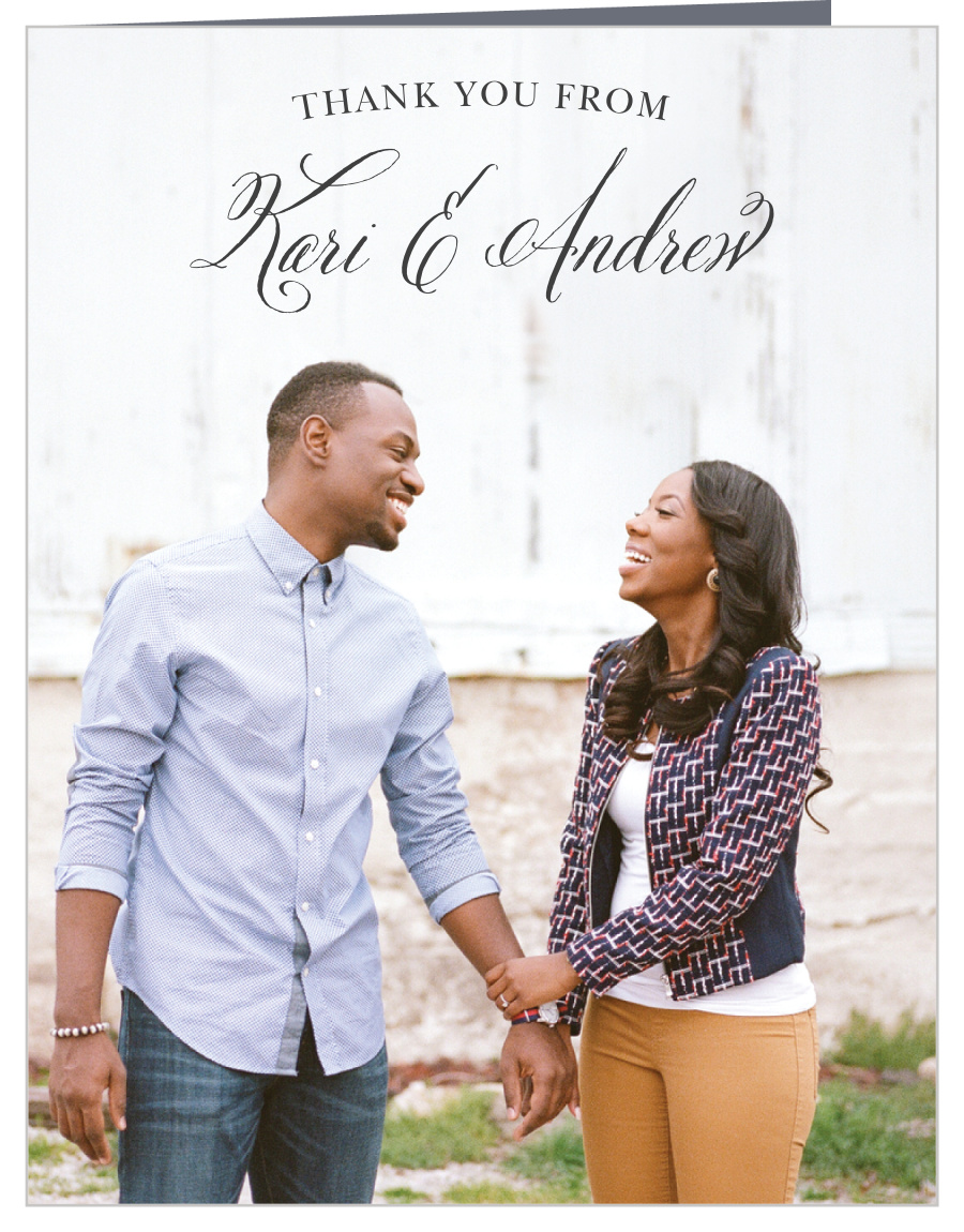 Timeless Script Bridal Shower Thank You Cards by Basic Invite