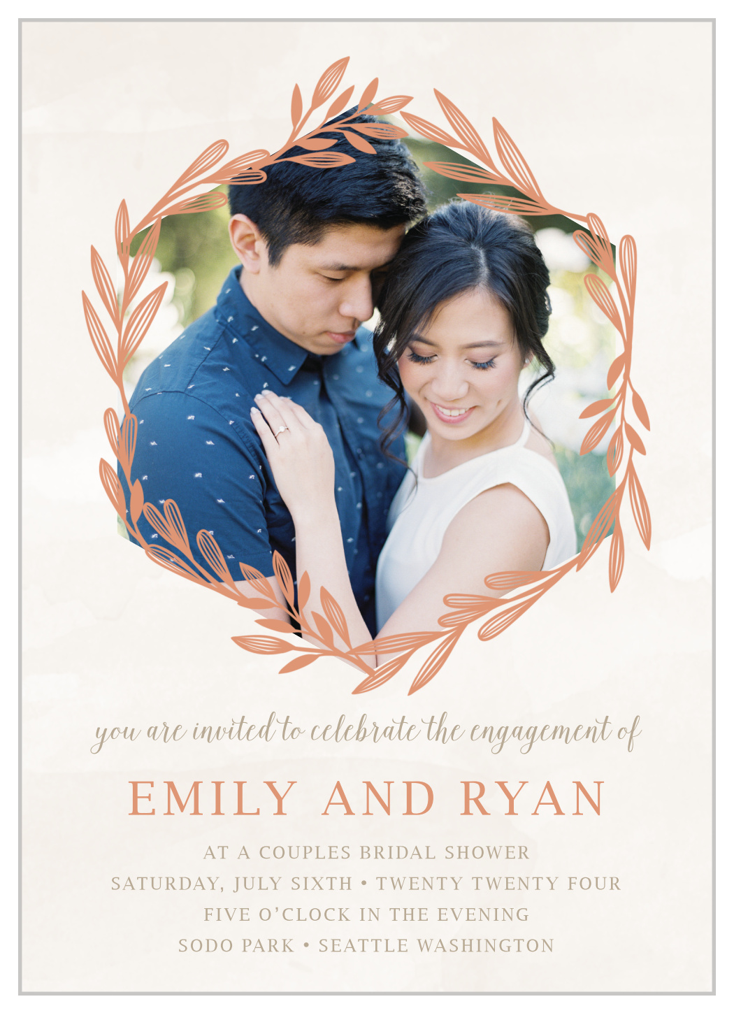 Hexagon Botanicals Bridal Shower Invitations by Basic Invite