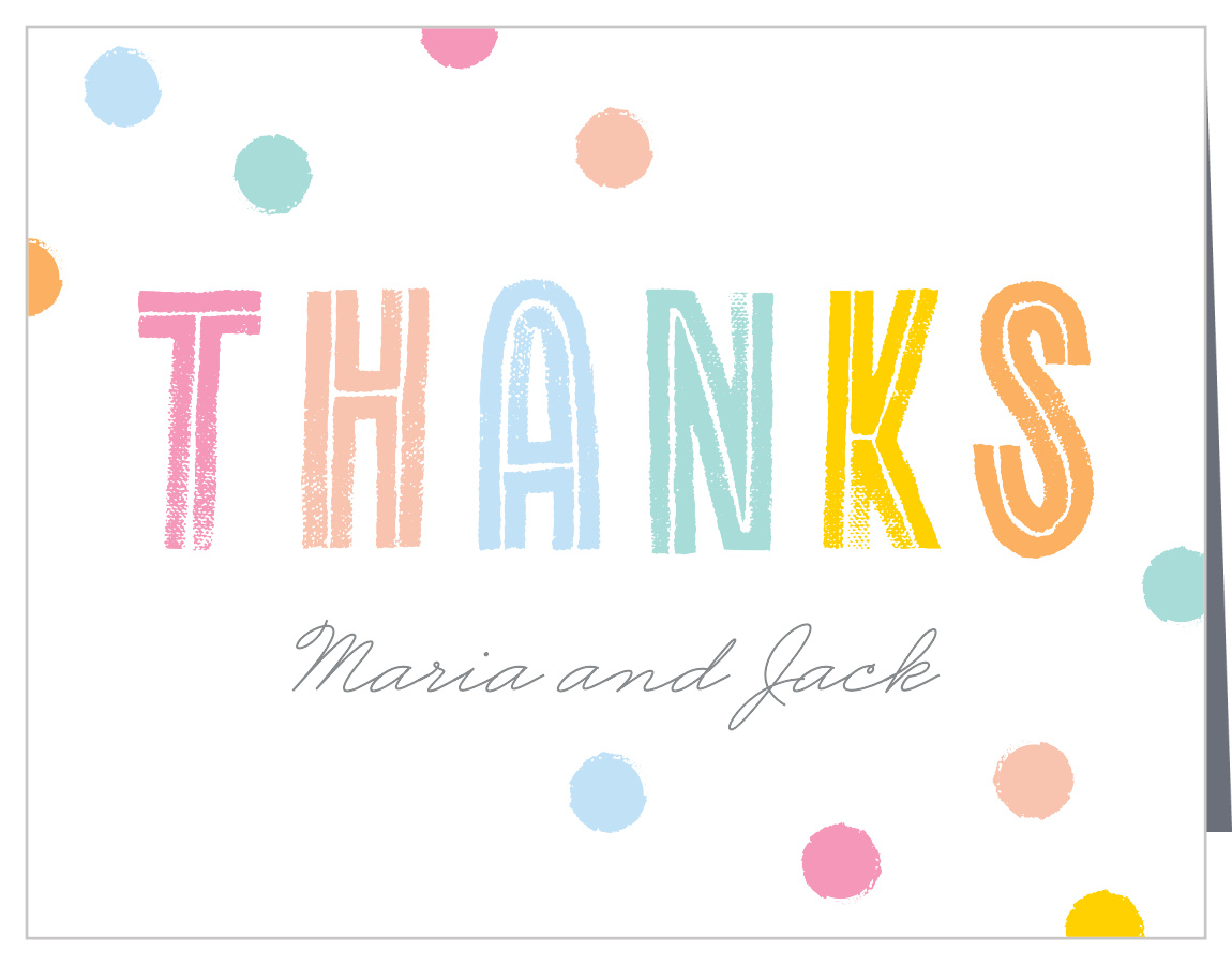 Dotted One First Birthday Thank You Cards by Basic Invite