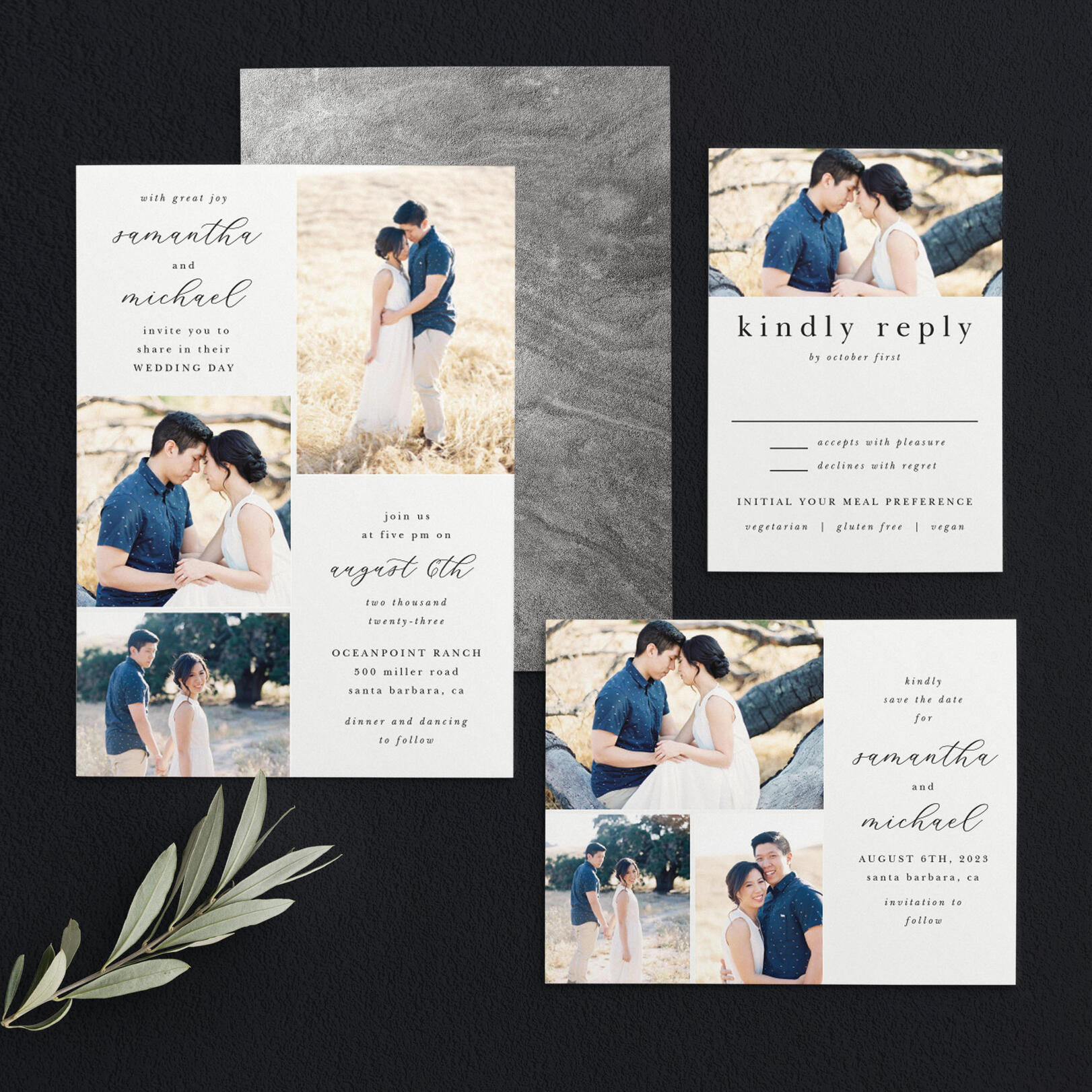 Stacked Photo Wedding Invitations by Basic Invite