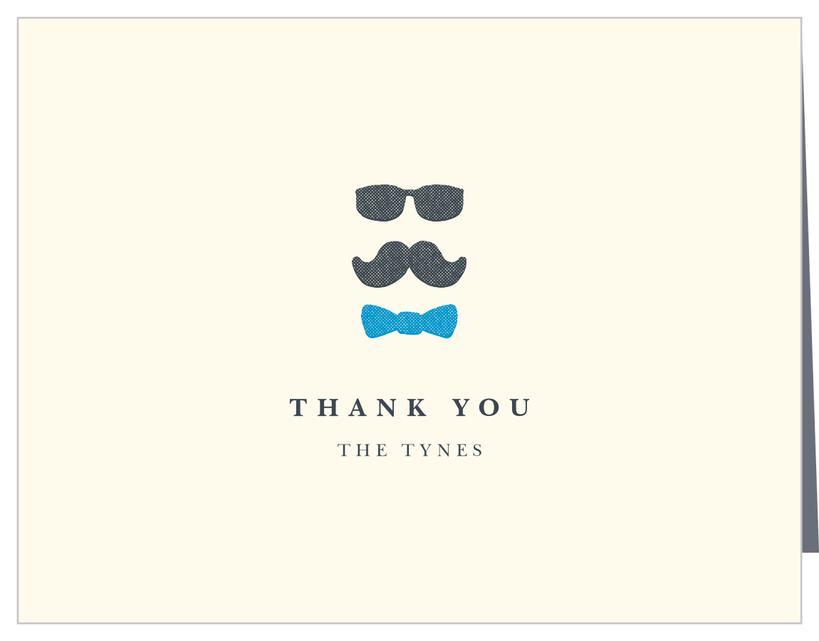 Our Little Man First Birthday Thank You Cards by Basic Invite