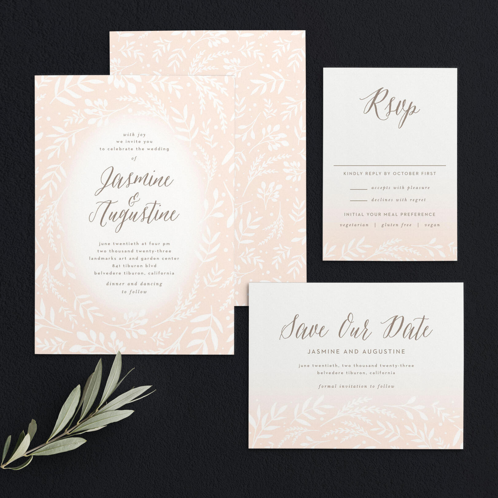 Flowering Script Wedding Invitations by Basic Invite