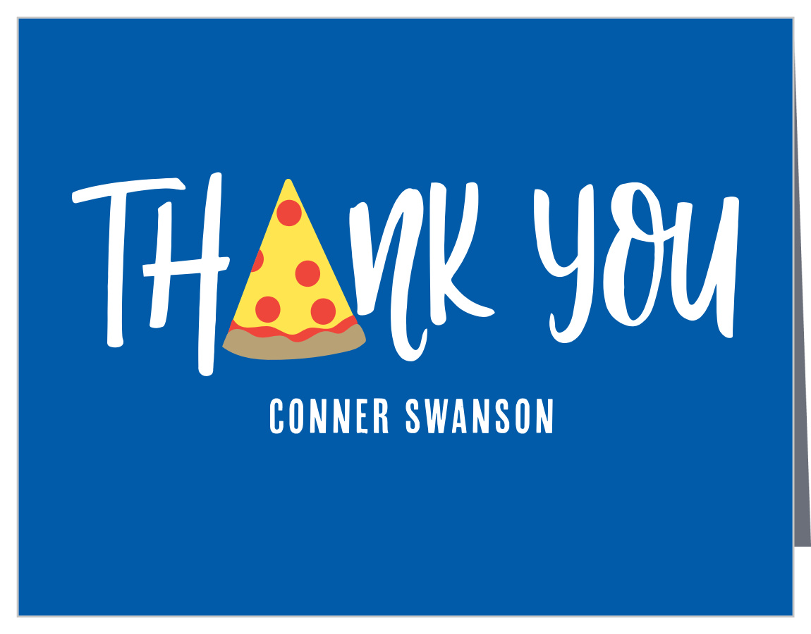 Pizza Party First Birthday Thank You Cards by Basic Invite