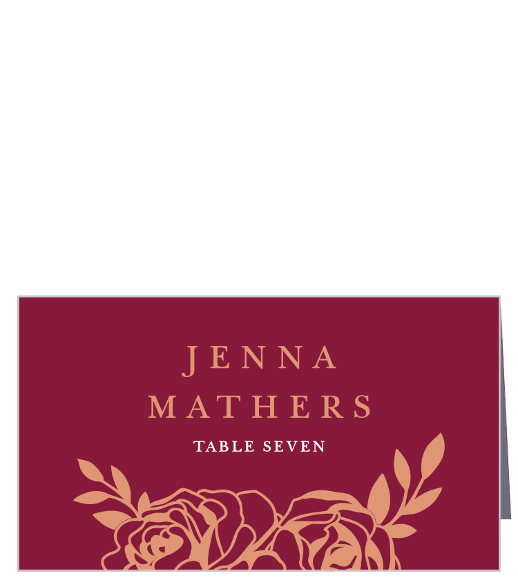 Rose Outline Place Cards by Basic Invite