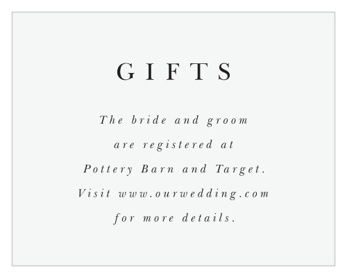 Classic Simplicity Registry Cards by Basic Invite
