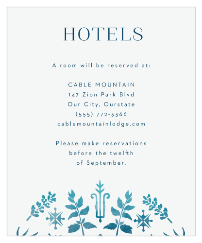 Painted Floral Accommodation Cards by Basic Invite