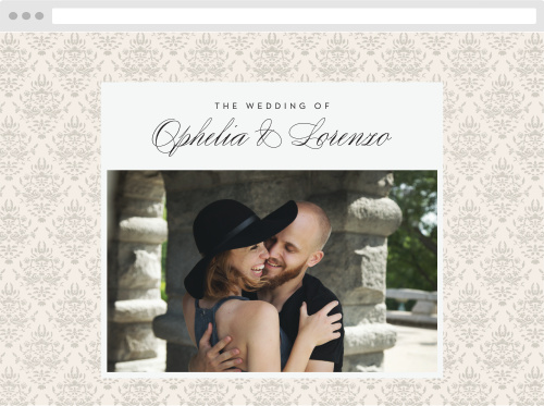 Damask Border Wedding Website by Basic Invite