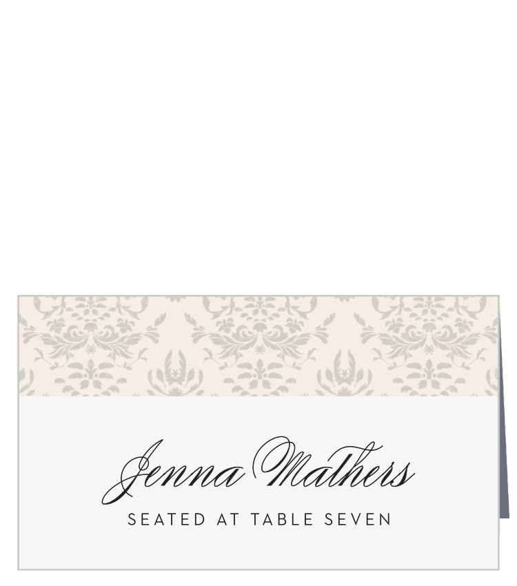 Damask Border Place Cards by Basic Invite