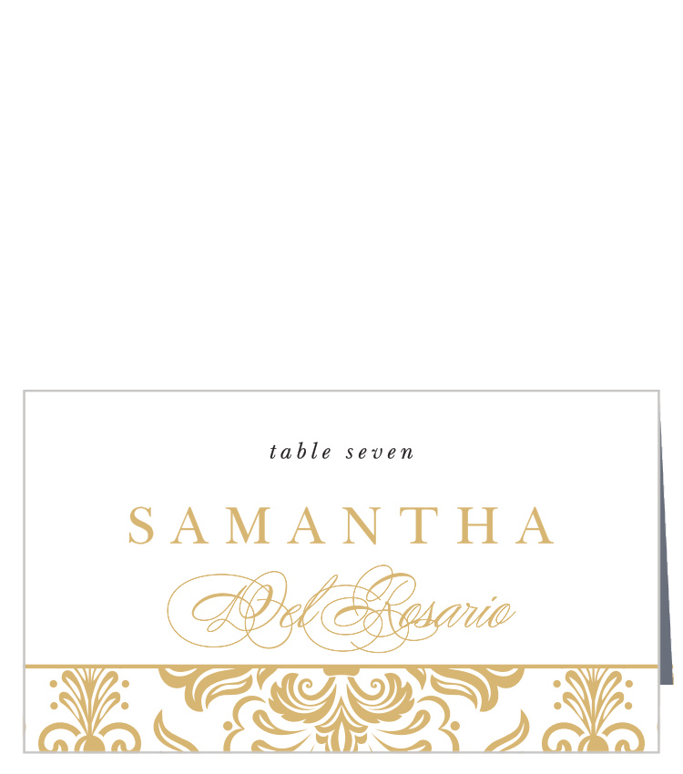 Elegant Damask Place Cards by Basic Invite