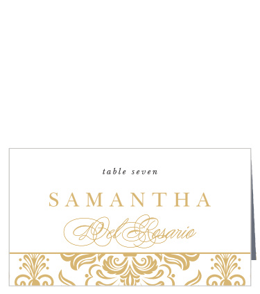 Elegant Damask Wedding Menus by Basic Invite