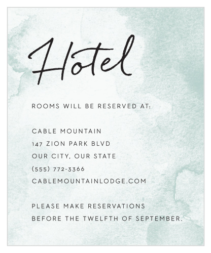 Watercolor Wash Accommodation Cards by Basic Invite